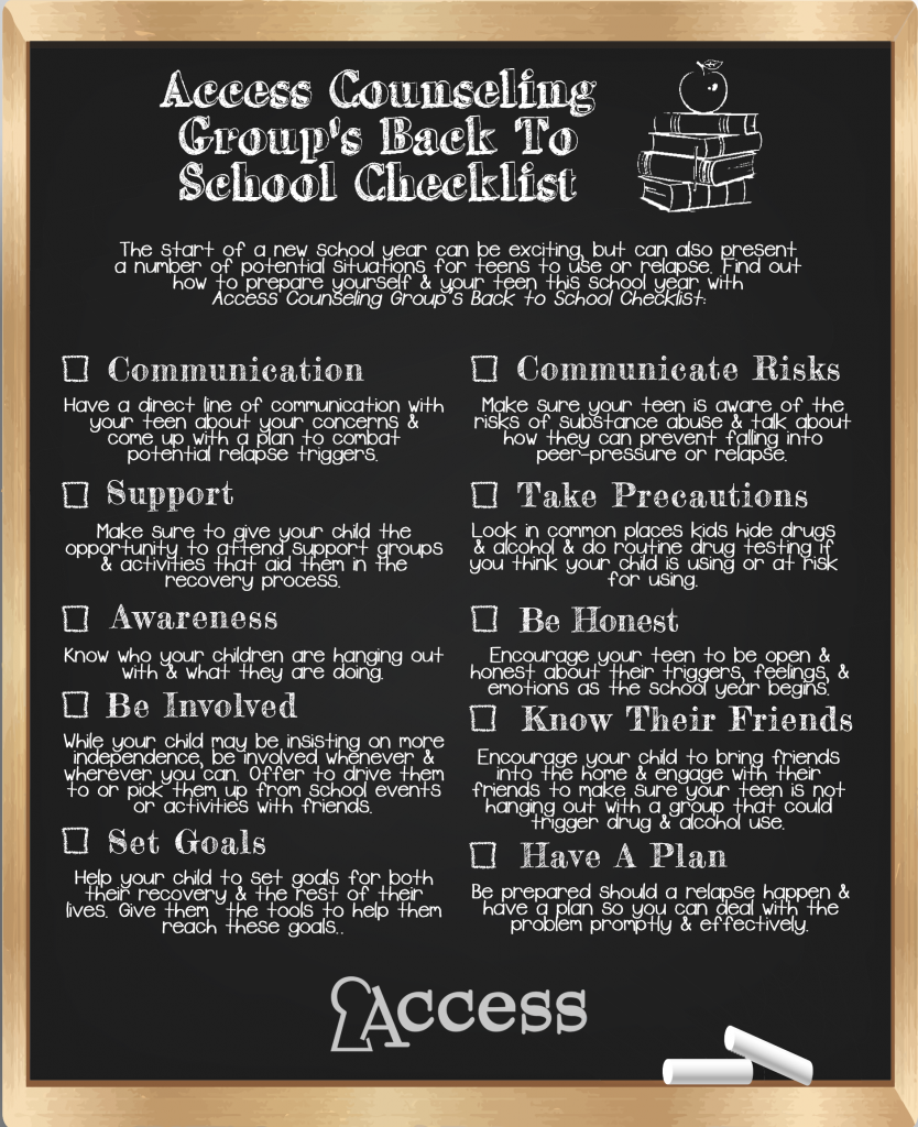 Back to School Checklist | Access Counseling Group
